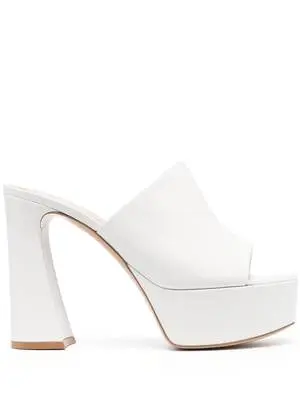 GIANVITO ROSSI 130mm Leather Sandals - White