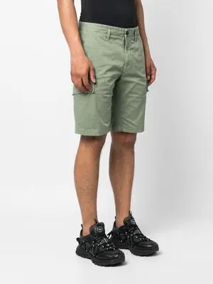 Stone Island Compass Motif Cargo Shorts - Green