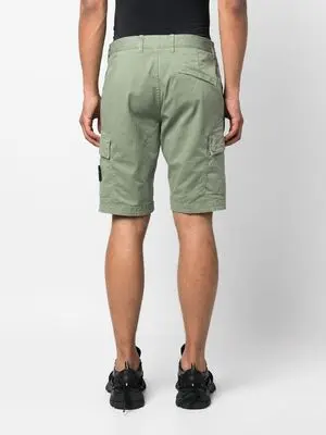 Stone Island Compass Motif Cargo Shorts - Green