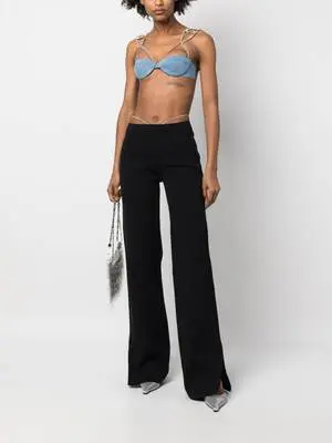 Gcds Embellished-strap Denim Bralette Top
