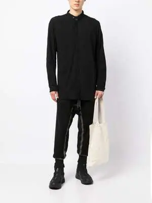 Boris Bidjan Saberi Stand-up-collar Cotton Shirt - Black