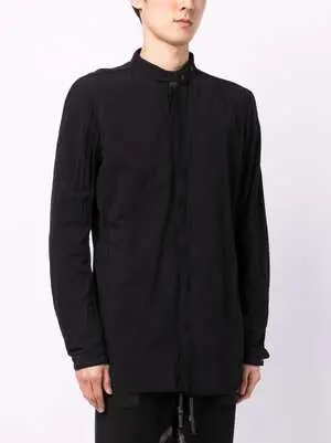 Boris Bidjan Saberi Stand-up-collar Cotton Shirt - Black