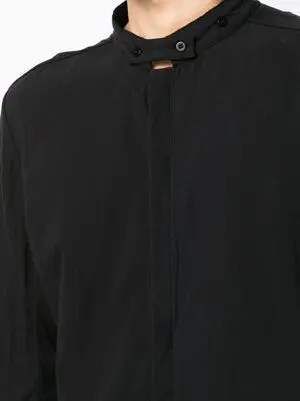 Boris Bidjan Saberi Stand-up-collar Cotton Shirt - Black