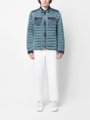 MOORER Denim-trim Padded Jacket