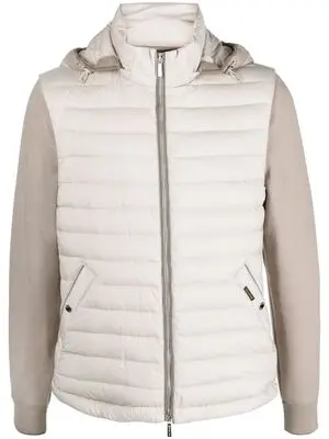 MOORER Padded Bomber Jacket - Neutrals