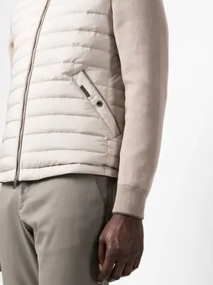 MOORER Padded Bomber Jacket - Neutrals