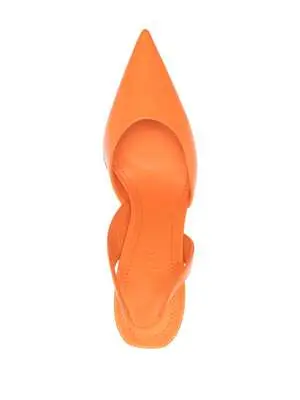 3JUIN Pointed-toe Leather Pumps - Orange