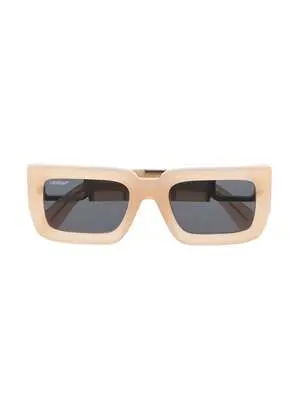 Off-White Boston Logo-plaque Sunglasses - Neutrals