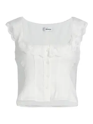GUIZIO Women's Paloma Lace Top - White  - White