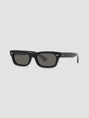 Oliver Spencer Kasdan 48mm Rectangle Solid Sunglasses - Black