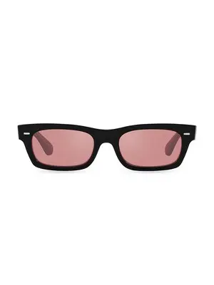 Oliver Spencer Kasdan 48mm Rectangle Solid Sunglasses Burgunday
