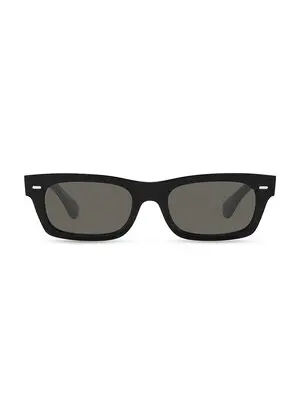 Oliver Spencer Kasdan 48mm Rectangle Solid Sunglasses Metal