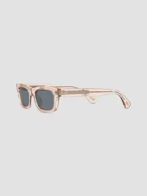Oliver Spencer Kasdan 48mm Rectangle Solid Sunglasses - Rose Gold