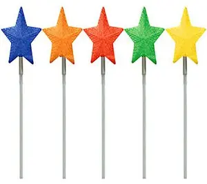 BRITE STAR 5 Ct 14in Color Changing Light Show Star Pathmarker - One-color