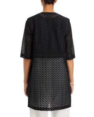 Misook Lace Long Jacket - Black