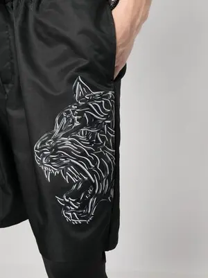 PLEIN SPORT Tiger-print Running Short-pants