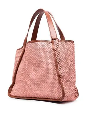 Stella McCartney Embroidered Logo Woven Tote - Pink