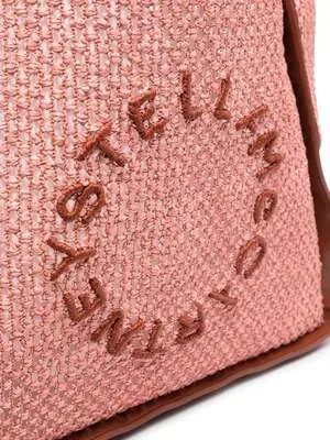 Stella McCartney Embroidered Logo Woven Tote - Pink