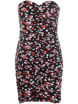 Moschino Floral-print Strapless Minidress