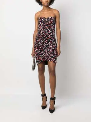 Moschino Floral-print Strapless Minidress
