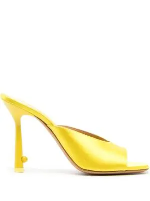 Off-White 100mm Pop Lollipop Satin Sandals Yellow