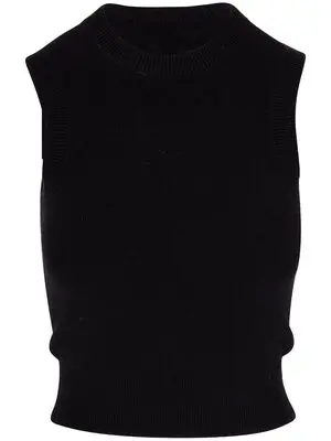 NILI LOTAN Knitted Cashmere Vest - Black