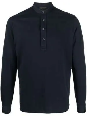 DELL'OGLIO Collarless Polo Shirt