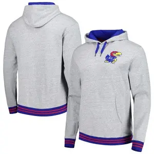 Mitchell & Ness Kansas Jayhawks Pullover Hoodie - Heather Gray