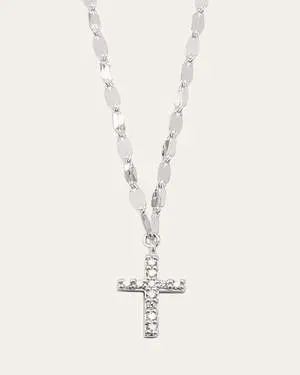 Lana Jewelry 14k And Diamond Cross Pendant Necklace - White