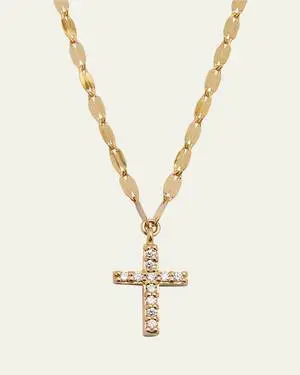 Lana Jewelry 14K Gold And Diamond Cross Pendant Necklace Yg