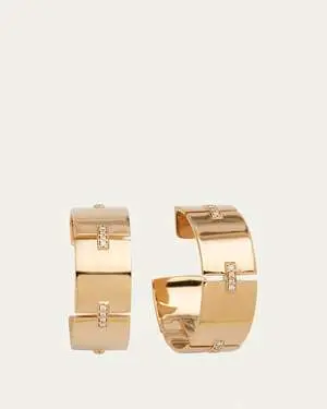 Lana Jewelry 14k And Diamond Hoop Earrings - Gold