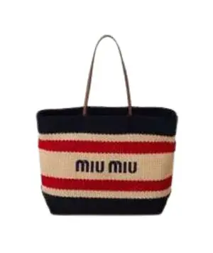 Miu Miu Raffia-effect Woven Tote Bag