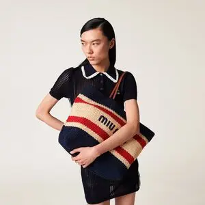 Miu Miu Raffia-effect Woven Tote Bag