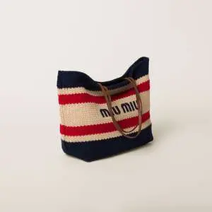 Miu Miu Raffia-effect Woven Tote Bag