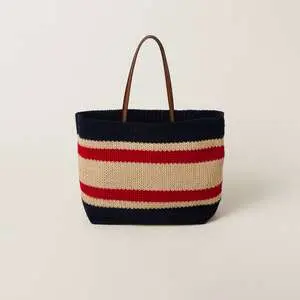 Miu Miu Raffia-effect Woven Tote Bag