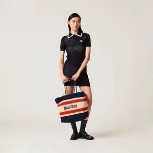 Miu Miu Raffia-effect Woven Tote Bag