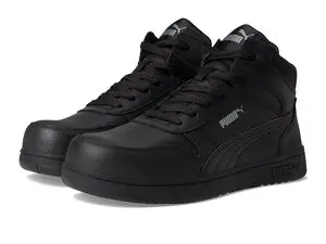 PUMA SAFETY Frontcourt Leather Mid Astm Eh Lace Up Shoes - Black