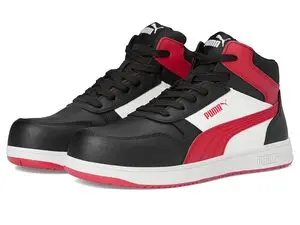 PUMA SAFETY Frontcourt Leather Mid Astm Eh Lace Up Shoes - Black