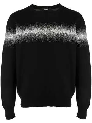Herno Spray-paint Effect Knit Sweatshirt - Black