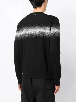 Herno Spray-paint Effect Knit Sweatshirt - Black