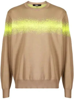 Herno Spray-paint Effect Knit Sweatshirt - Brown