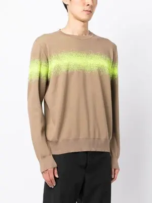 Herno Spray-paint Effect Knit Sweatshirt - Brown