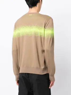 Herno Spray-paint Effect Knit Sweatshirt - Brown