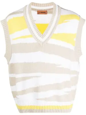 Missoni Knitted Zebra-print Vest - White