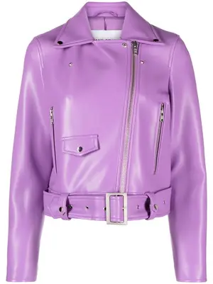 STAND STUDIO Esmeralda Faux-leather Biker Jacket - Purple