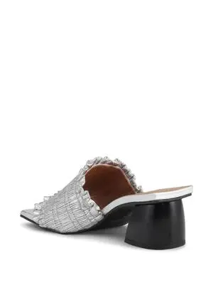 GANNI Smock-detail Kitten-heel Mules