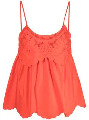 TWINSET Broderie Anglaise Poplin Top