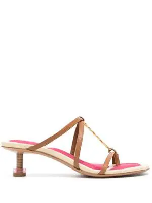 Jacquemus Pralu Leather Sandals - Brown