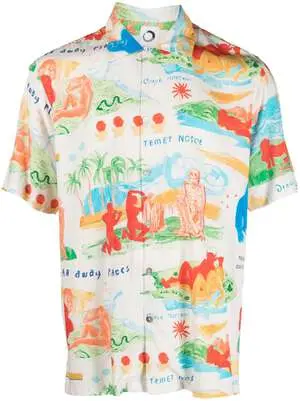 ENDLESS JOY Far Away Places Printed Short-sleeve Shirt
