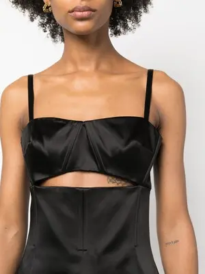 PATOU Cut-out A-line Mini Dress - Black